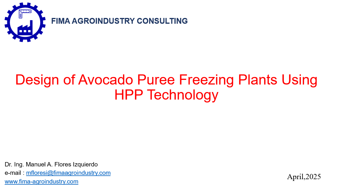 Design of Avocado Puree Freezing Plants Using HPP Technology – FIMA ...